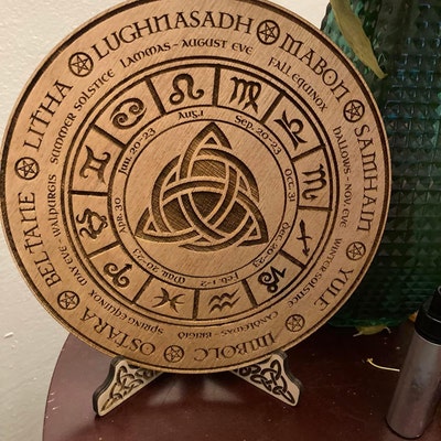 Celtic Calendar With Wooden Stand Solstice Wheel of the Year Pagan ...