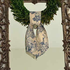 Cardinal Red Toile Holiday Wreath Sash for Front Door, Custom Monogram ...