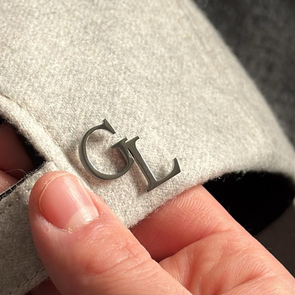 Custom Lapel Pin, Initial Enamel Pin, Groomsmen Proposal Initial Brooch ...