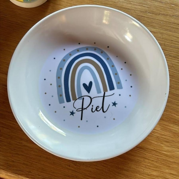 Kindergeschirr, personalisiert, Dschungeltiere, Kinderteller mit Namen, Taufgeschenk, Geschenk ...