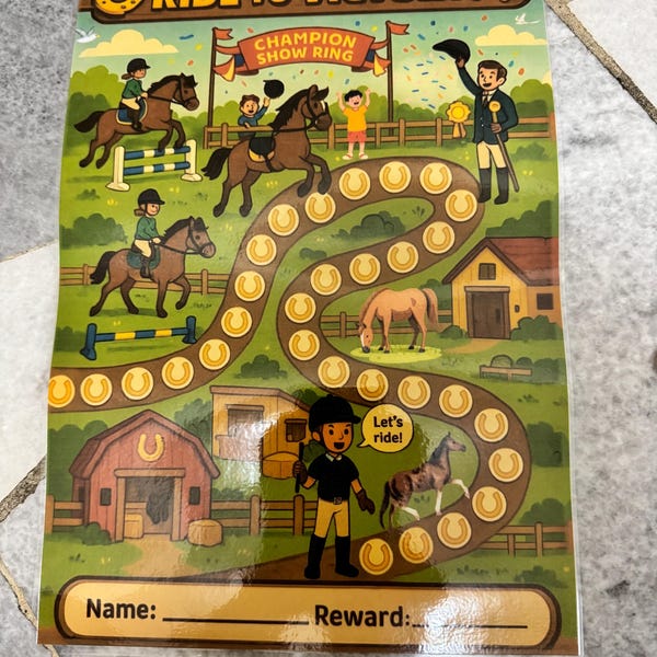 Equestrian Reward Chart for Kids: Horse Theme, Chore & Potty Training ...