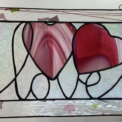 Two Hearts, One Love Stained Glass PDF Pattern - Etsy