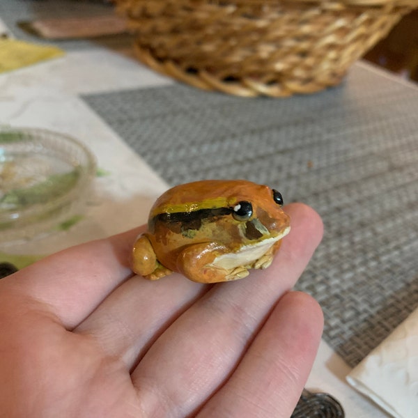 Handmade Polymer Clay Tomato Frog Figurine Gift | Hand-painted ...