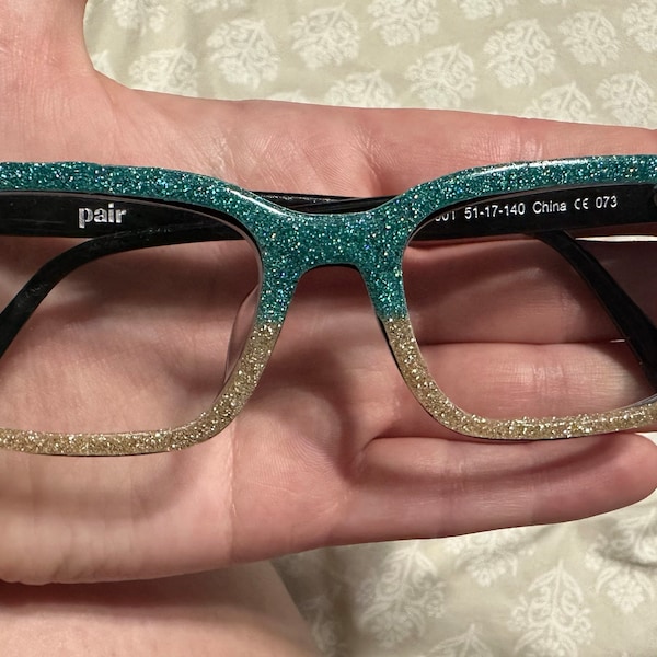 Glitter Seashore Eyeglass Toppers Made to Fit Eyeglasses Such as Pair ...