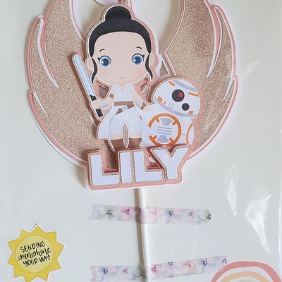 Star Wars Rey Cake Topper Star Wars Birthday Star Wars Party Decor Star ...