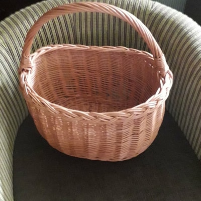 Wicker Basket With Handle Walker - Etsy