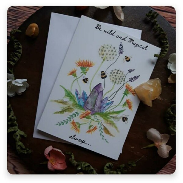 Moon Art Card, Moon Phase Card, Moon Greeting Card, Pagan Greeting Cards, Moon Hare Card, Pagan ...