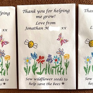Personalized Teacher Forget Me Not Seed Gift, End of Year Teacher Gift ...