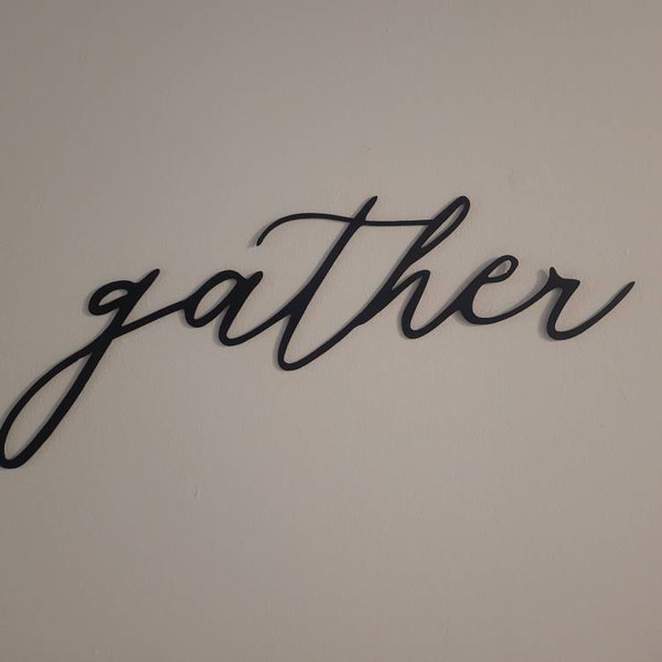 Gather Metal Word Metal Wall Art Gather Word Sign Gather Word Script - Etsy