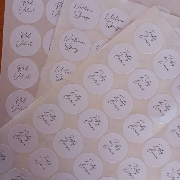 Custom Cake Flavour Stickers - Flavour Labels - Scent Labels ...