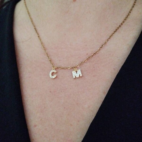 Collier initiale lettre acier inoxydable, collier prénom alphabet ...