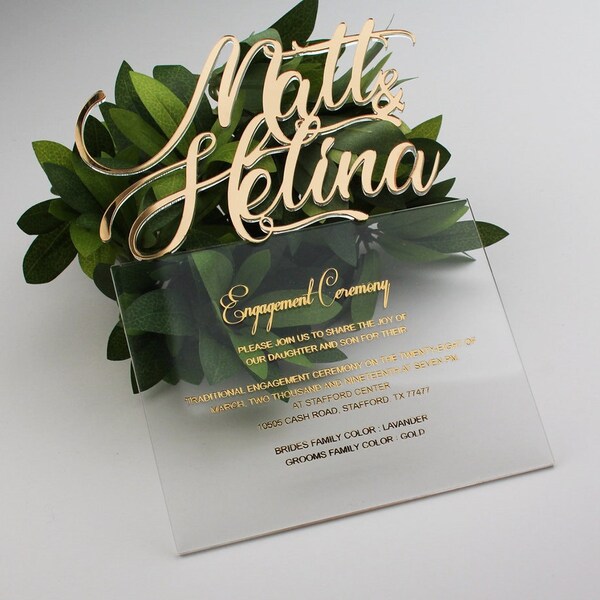 Transparent Wedding Invitation, Clear Invitation, Acrylic Custom ...