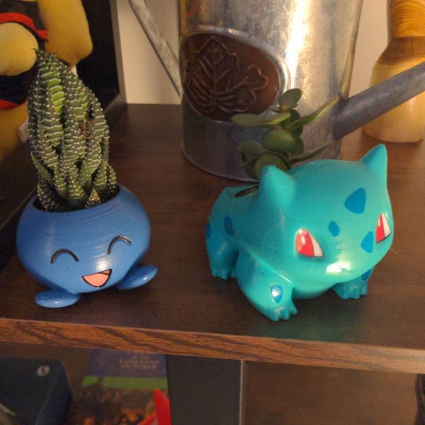 Painted Bulbasaur and Oddish Planters With Live Succulents/cacti (two ...