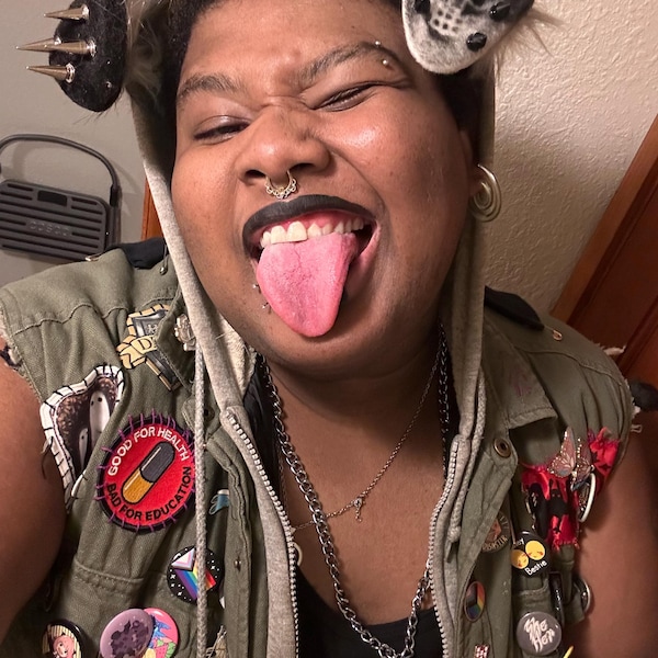 Purple Black ‘ Crystals “ Pastel Kawaii Emo Goth Choker Necklace Collar ...