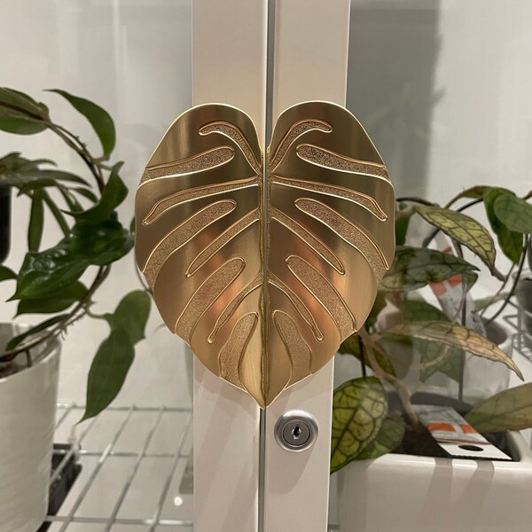 Monstera Leaf Brass Knobs and Pulls/ Turtle Leaf Drawer Knobs/cabinet Pulls/wardrobe Pull ...