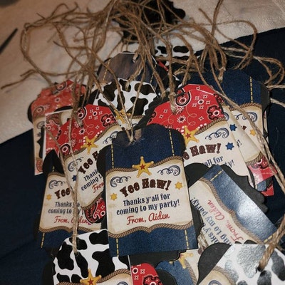Western Favor Tags, Western Party Gift Tags, Printable Western Favor ...