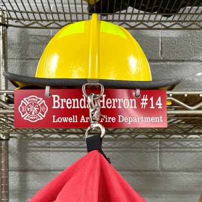 Fire Department FD Gear Locker Name Plate Firefighter Maltese Cross ...