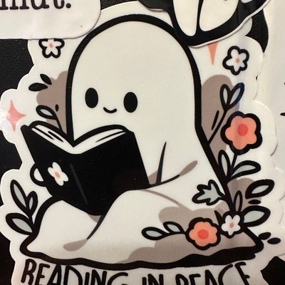 Reading in Peace Ghost Sticker Book Lover Sticker - Etsy