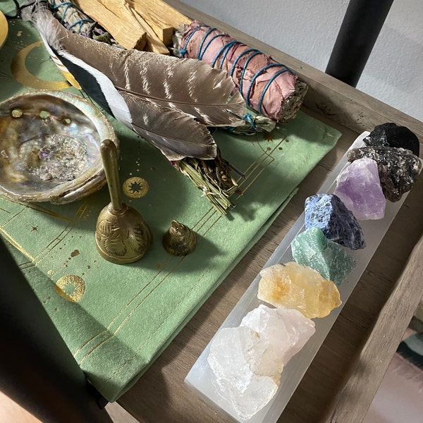 LARGE Selenite Plate Crystal Set | Healing Crystal Set | Chakra Crystal ...