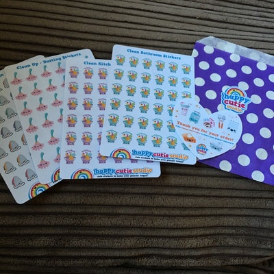 36 Cute Dusting / Chores / Duster Planner Stickers - Etsy