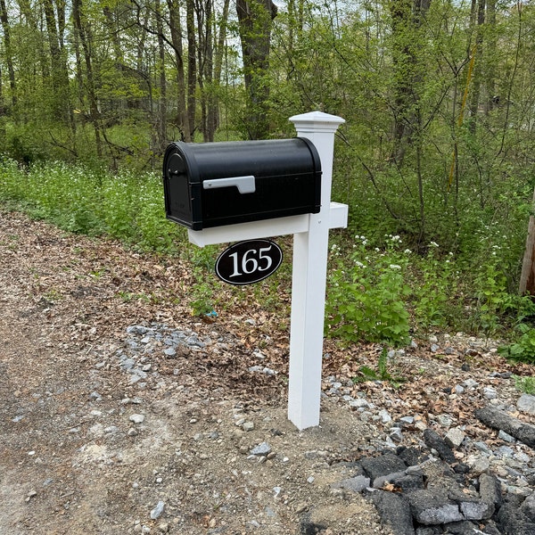 Personalized Oval Mailbox Sign With Large House Numbers, 7 X 12 ...