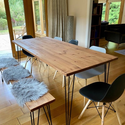 ARTEMIS Dining Table Bench Chairs Hairpin Luxury Industrial - Etsy UK