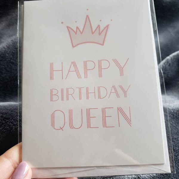 Happy Birthday Queen - Birthday Card - Etsy