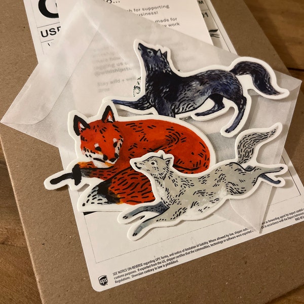 Red Fox Animal Sticker - Waterproof Vinyl Sticker - Etsy