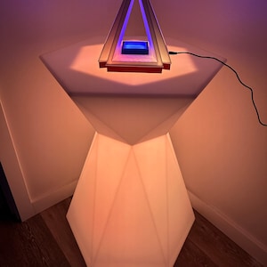 LED Table Lamp Pyramid,3d Printed Modern Desk Lamp With Color Changing ...