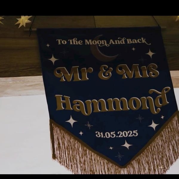 Personalized Velvet Wedding Banner Flag: Custom Event Signage - Etsy