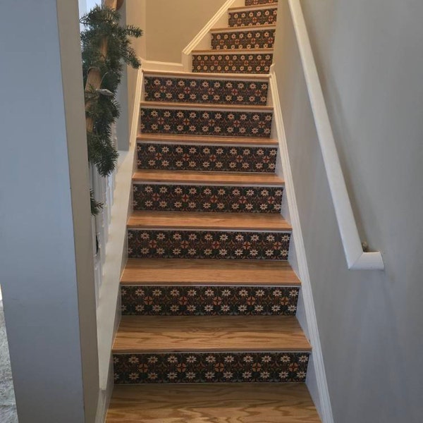 Moroccan Tile Pattern,stair Riser Stickers,peel and Stick Stair Riser ...