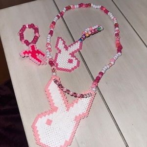 Level up Kandi Perler Necklace Rave Kandi Perler Bead Necklace EDM ...