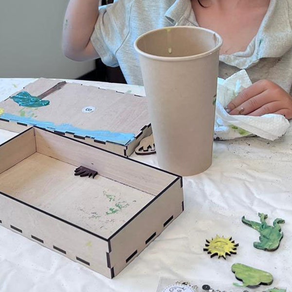 Kid's Dinosaur Paint Box Personalized Crafts Kit. DIY Dinosaur Puzzle ...