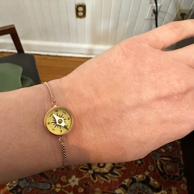 Tiny Sterling Silver Working Compass Necklace Real Compass - Etsy