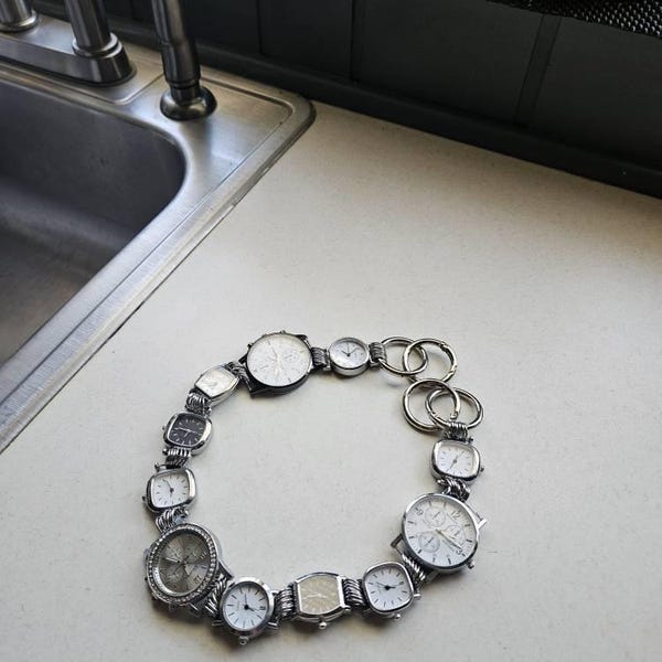 Punk Multi-watch Silver Chain Belt,colorful Watch Belt&watch Bag Chain ...