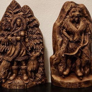 Carved Wood Freyr Figurine Freyr Statue Norse Pagan Decor - Etsy