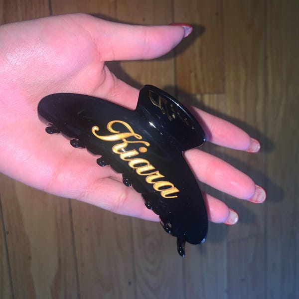 Personalized Engraved Hair Claw Clip, Custom Hair Clip, Engraved Hair ...