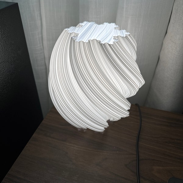 Modern 3D Printed Hanging Lamp Organic Design With Recycled White ...