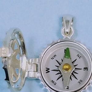 Engraved Working Compass Necklace | Personalized Sterling Silver ...
