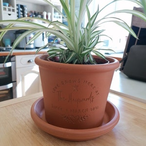 Personalised Engraved Retirement Terracotta Flower Pot, Custom Made ...