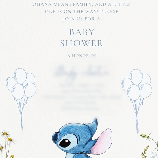 Stitch Baby Shower Welcome Sign, Editable Template, Stitch Theme Baby ...