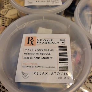 Cookie RX Prescription Label Printable Medical Pharmacy Gift Tag Cookie ...