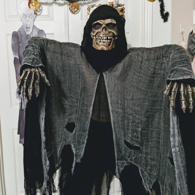 Halloween Grim Reaper Cape Hooded Halloween Cape Long Cosplay Cape Grim ...