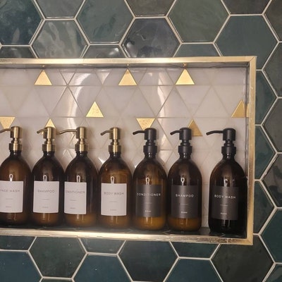 Amber Glass Bottle Refillable Bottle With Matte Black Pump Dispenser ...