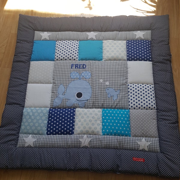 Baby blanket, quilt, Patchworkdecke, Krabbeldecke, Kinderdecke Wal SOFORT LIEFERBAR - Etsy.de