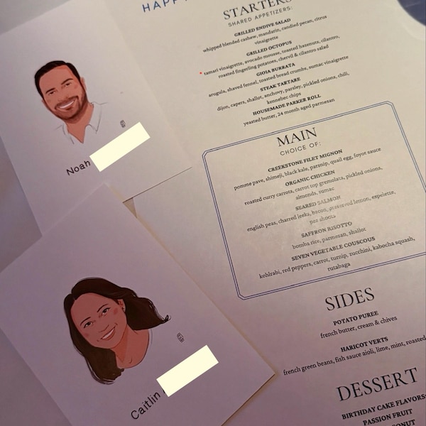 Personalized Guest Place Card, Custom Portrait Place Cards, Event ...