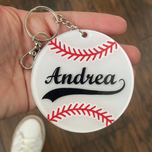 Personalized Baseball Bag Tag: Acrylic Team Player Keychain - Etsy