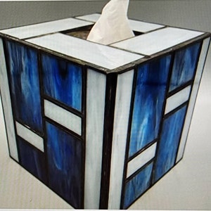 The Chateau Stained Glass Tissue Box Cover - Etsy