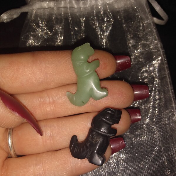 Mini Carved Crystal Dinosaur Figurine 1" - Carved Stone Animal - Small ...