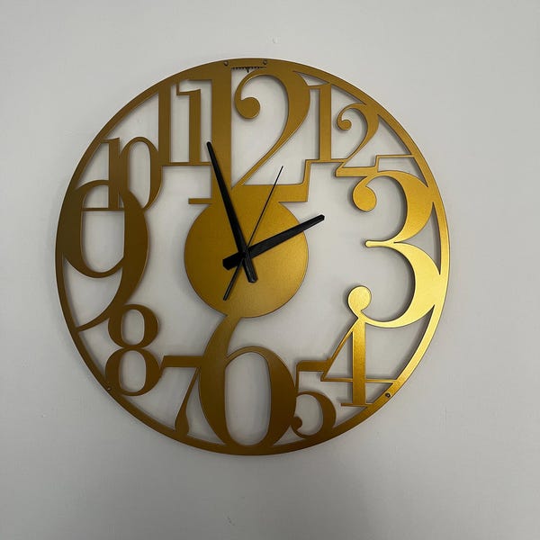 Unique Latin Numeral Compass Metal Wall Clock, Extra Large Modern ...